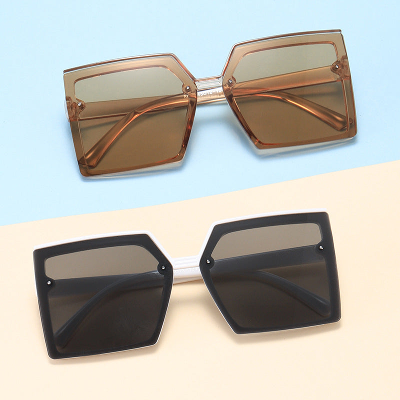 Geometric Boxy Full Plastic Rim Sunglasses